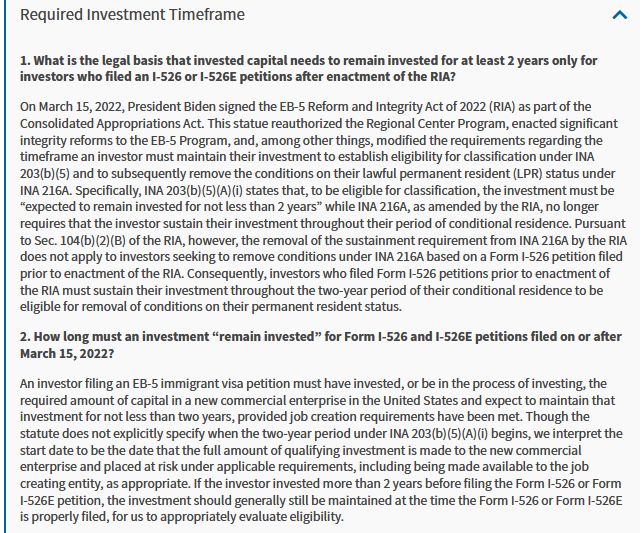 USCIS posts Q&A addressing many EB-5 questions | EB-5 Updates